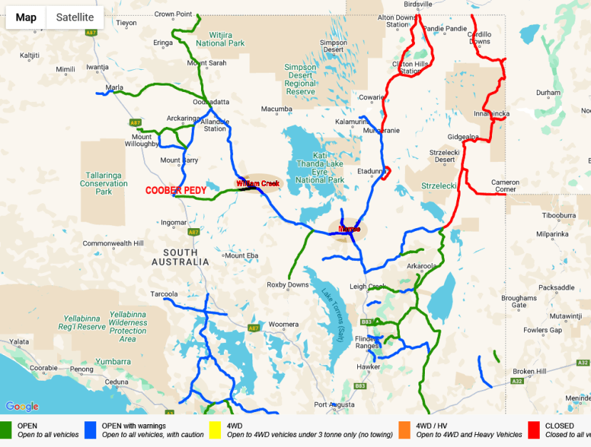 HOW TO REACH LAKE EYRE NATIONAL PARK FROM THE STUART HIGHWAY AT COOBER ...